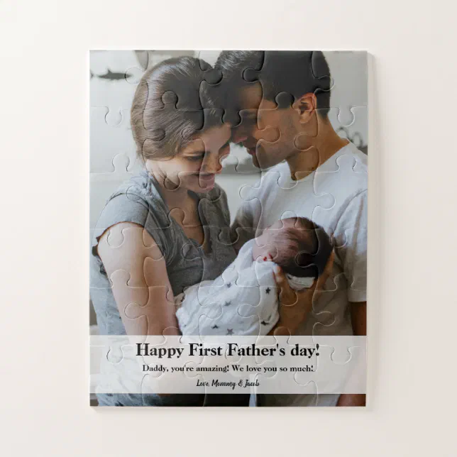 Custom Daddy Family Photo First Father's day Jigsaw Puzzle | Zazzle