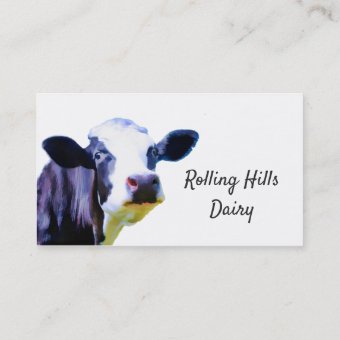 Custom Dairy Farm Cow Milk Business Card | Zazzle