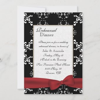 Custom Damask Wedding Rehearsal Dinner Invitation | Zazzle