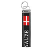 Custom Danish flag wrist keychain for Denmark | Zazzle