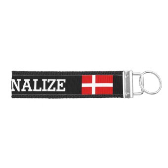 Custom Danish flag wrist keychain for Denmark | Zazzle