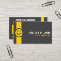 Custom Dark Grey Black Yellow Legal Department Business Card | Zazzle