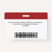 Custom dark red Employee Logo Name Photo Lanyard Badge | Zazzle
