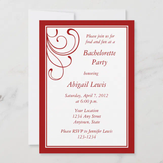 Custom Dark Red Invitations or Announcements | Zazzle