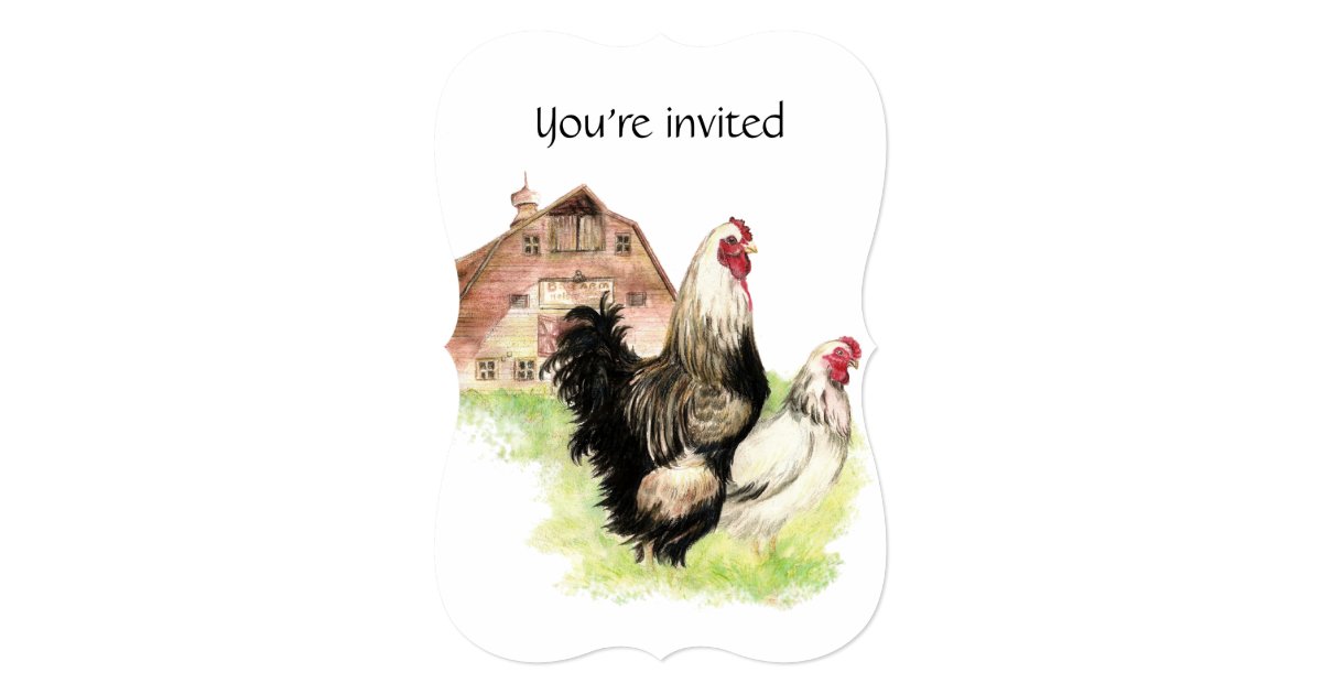 Custom Dated Birthday Party Chicken farm Invitation | Zazzle.com