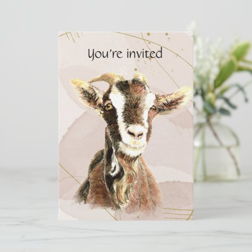 Custom Dated Birthday Party Goat Farm Animal Invitation | Zazzle