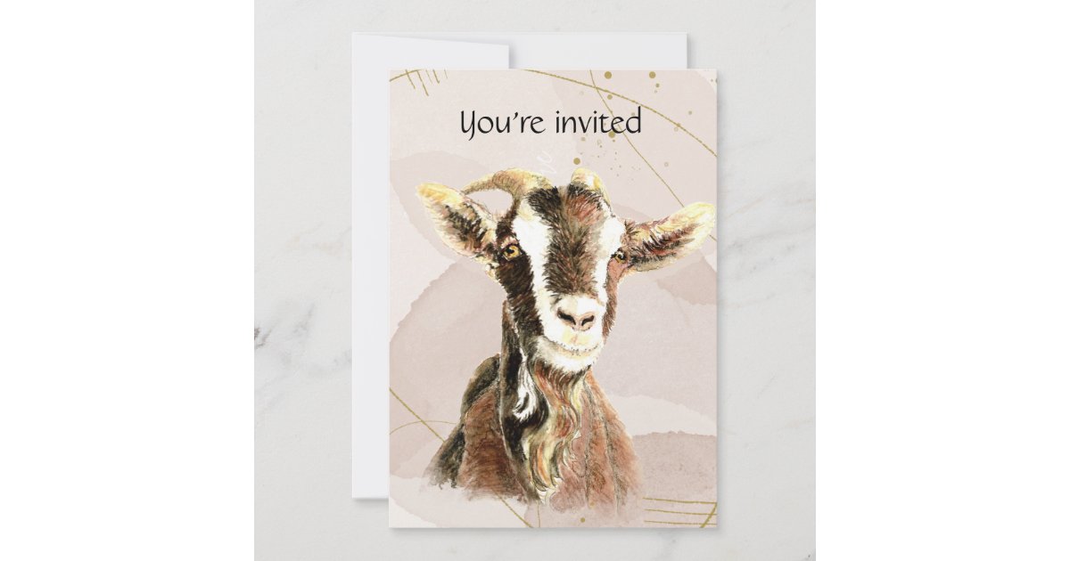 Custom Dated Birthday Party Goat Farm Animal Invitation | Zazzle