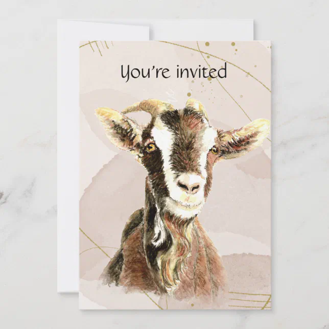 Custom Dated Birthday Party Goat Farm Animal Invitation | Zazzle
