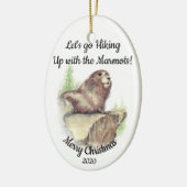 Custom Dated Christmas Hiking Quote Marmot Fun Ceramic Ornament | Zazzle
