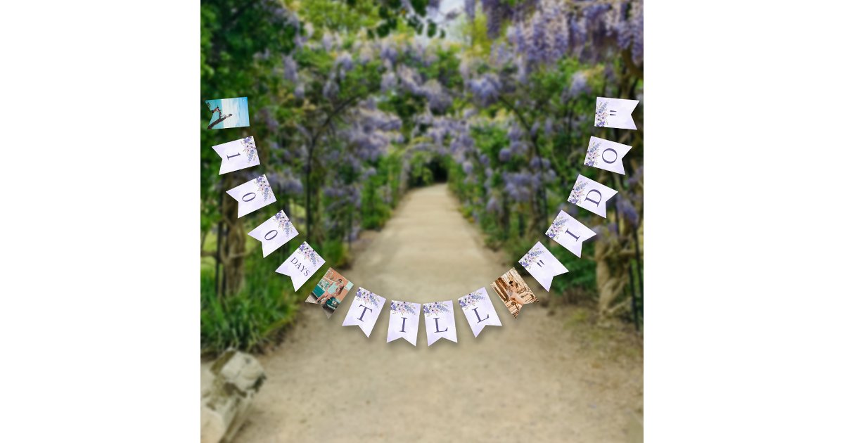 Custom Days Till I Do Floral Bridal Shower Bunting Flags | Zazzle