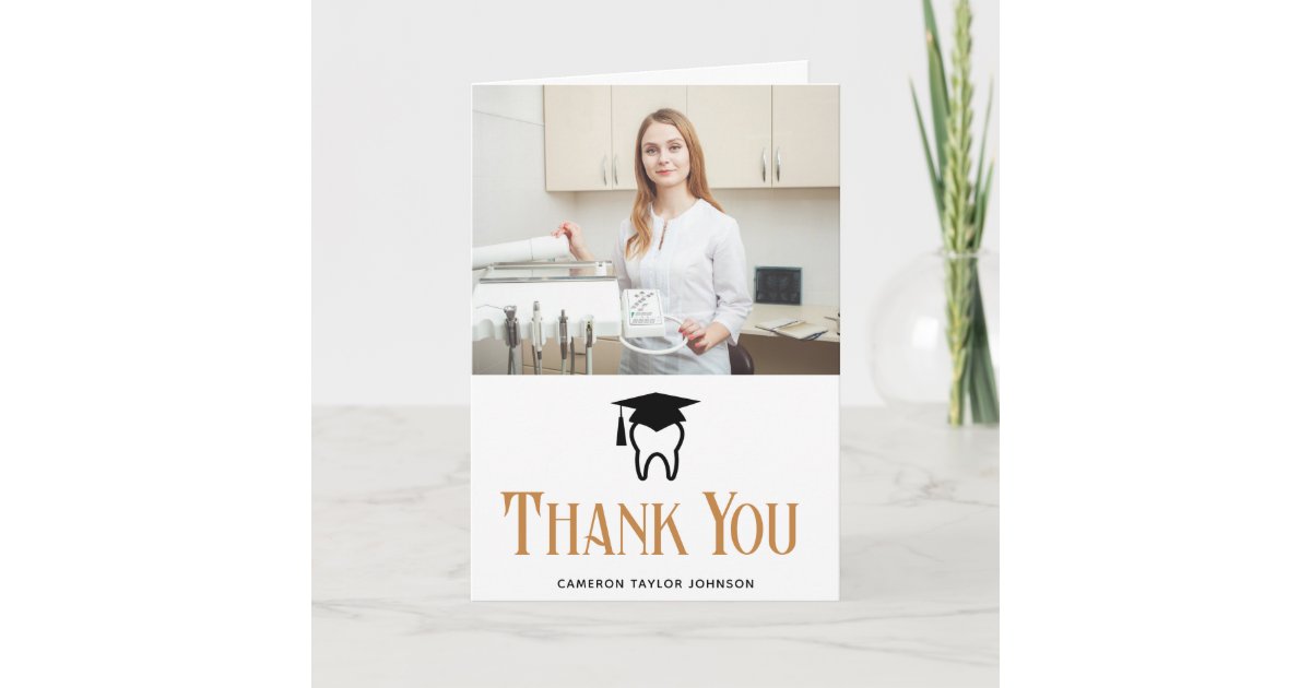 Custom Dentist Graduation Dental School Thank You Card | Zazzle