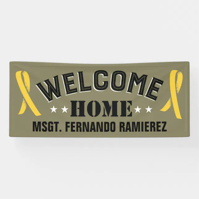 Custom Deployment Welcome Home Yellow Ribbons Banner | Zazzle