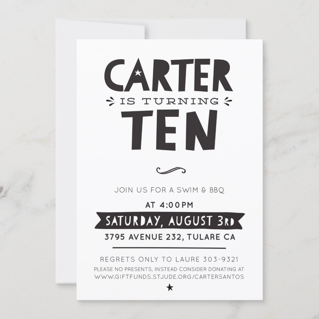 CUSTOM DESIGN modern birthday party for Carter Invitation | Zazzle