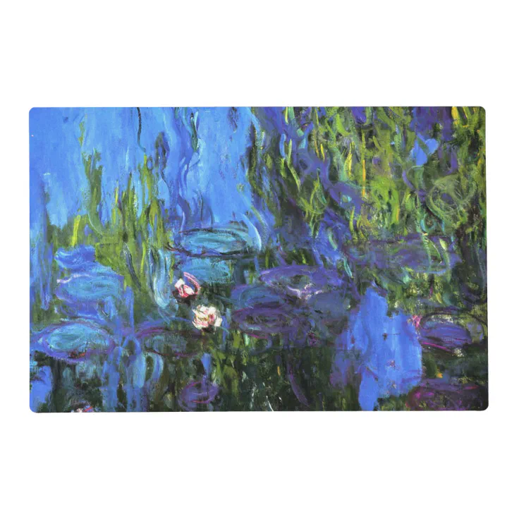Custom-designed: Water-Lilies, blue, by Monet Placemat | Zazzle