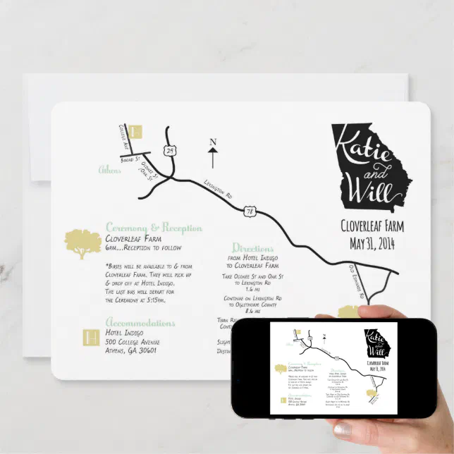 Custom designed Wedding Map Invitation | Zazzle