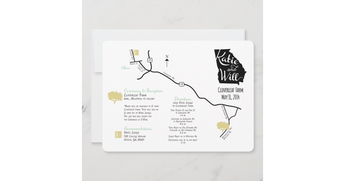 Custom designed Wedding Map Invitation | Zazzle