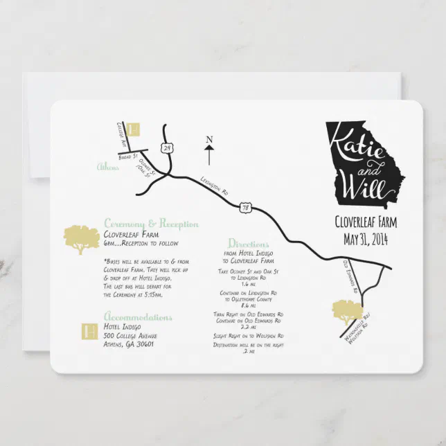 Custom designed Wedding Map Invitation | Zazzle