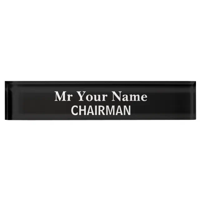 Custom desk name plate for chairman meetings | Zazzle