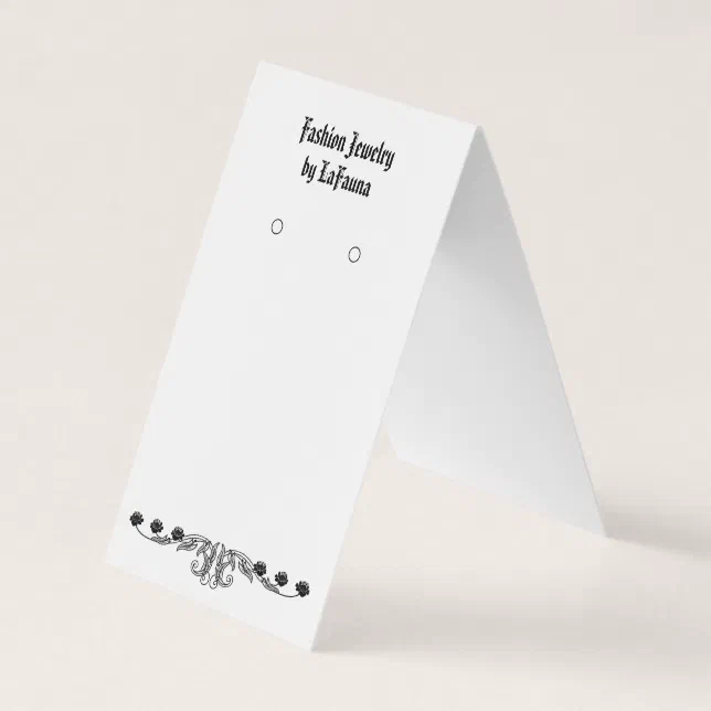 Custom Dignified Self-Stand Earring Display Cards | Zazzle