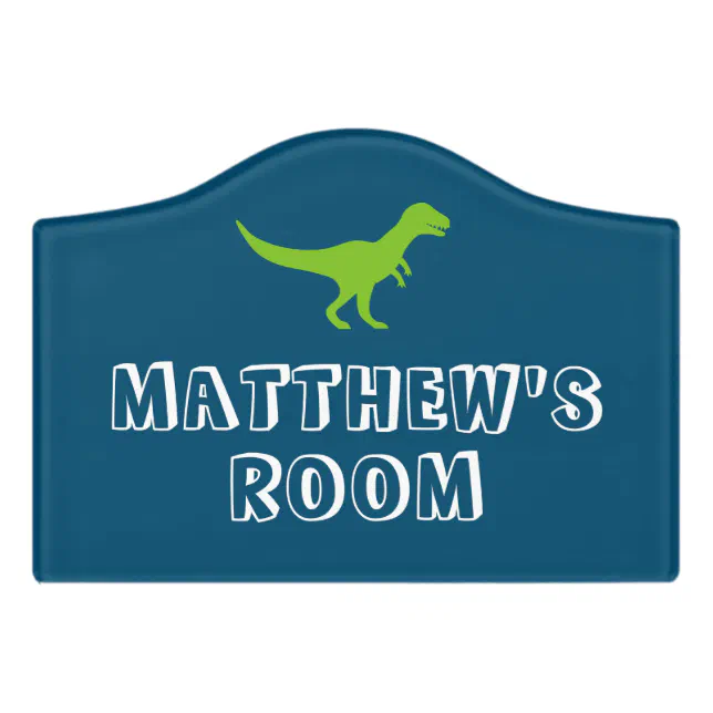 Custom dinosaur door sign for kid's bedroom | Zazzle