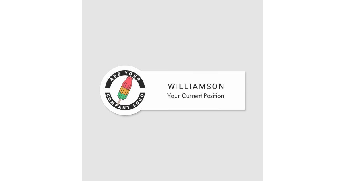 Custom DIY Business Logo Company Employee Name Tag | Zazzle