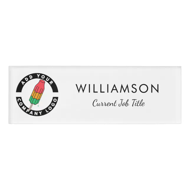 Custom DIY Business Logo Company Employee Name Tag | Zazzle
