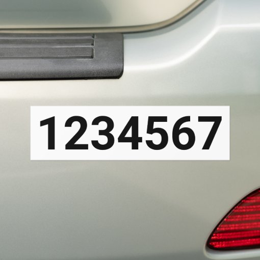 Custom DIY Mailbox Numbers Black on White Address Bumper Sticker | Zazzle