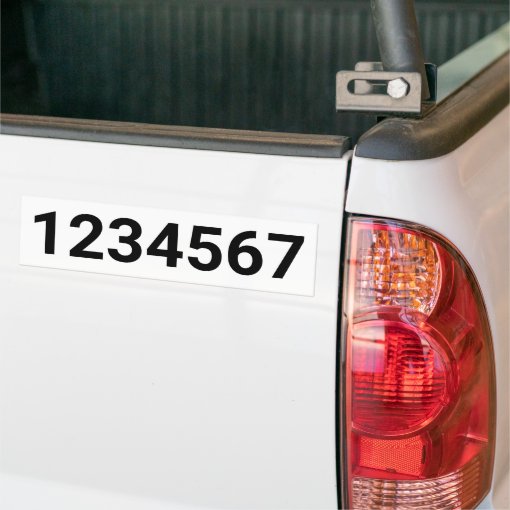 Custom DIY Mailbox Numbers Black on White Address Bumper Sticker | Zazzle