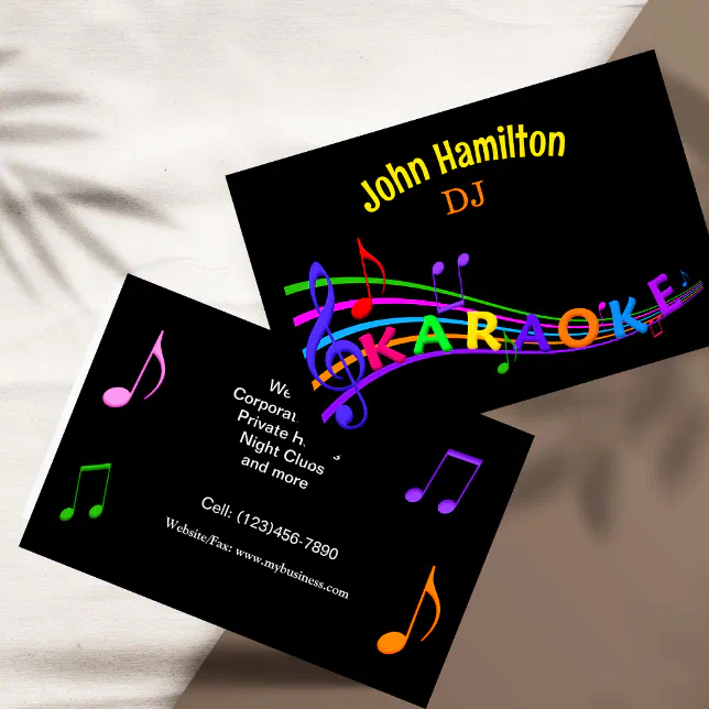 Custom DJ Karaoke Business Card | Zazzle