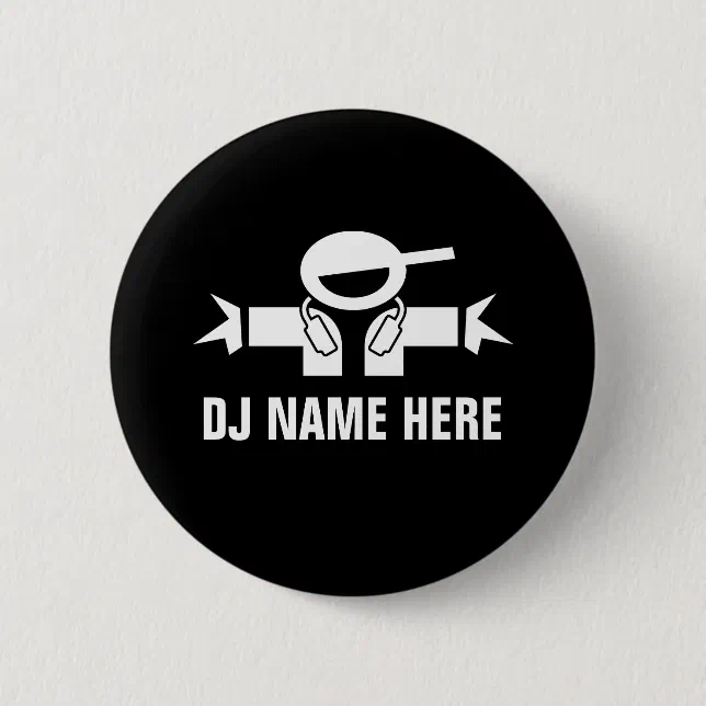 Custom DJ name buttons for Deejay Disk Jockey | Zazzle