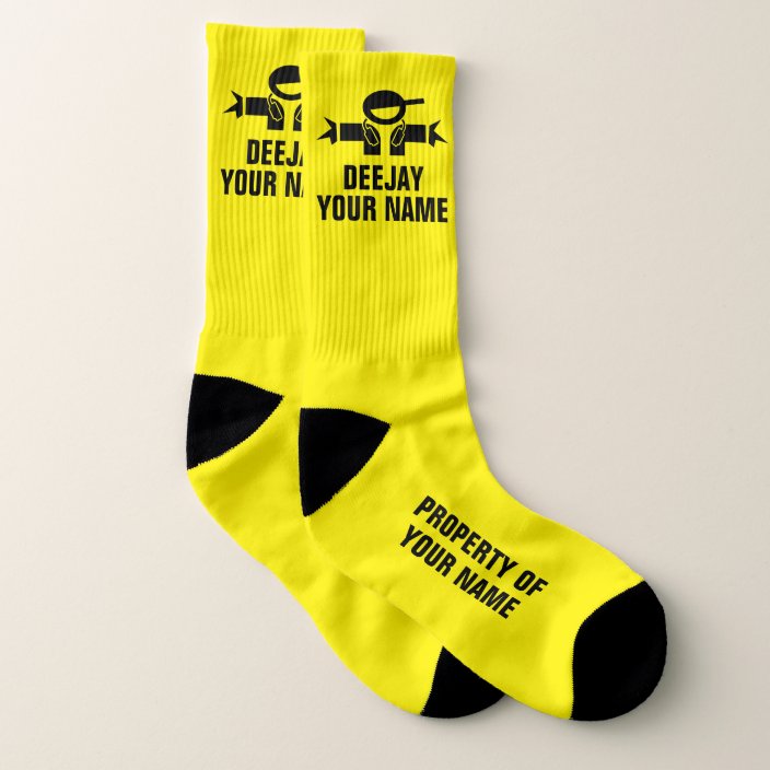 Custom DJ name sport socks for music deejay | Zazzle.com