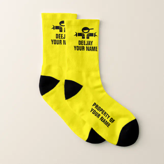 Custom DJ name sport socks for music deejay | Zazzle