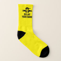 Custom DJ name sport socks for music deejay | Zazzle
