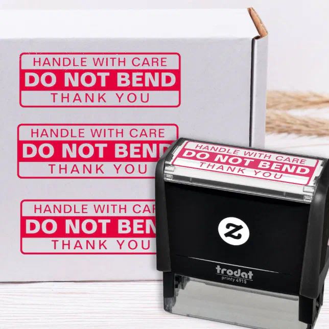 Custom Do Not Bend | Handle with Care Self-inking Stamp | Zazzle
