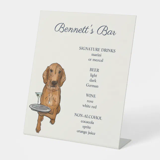Custom Dog Bar Pedestal Sign | Zazzle