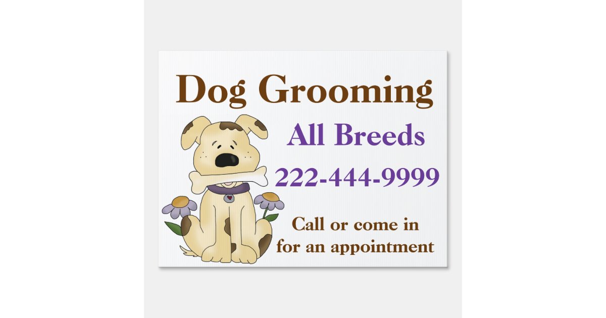 Custom Dog Groomer Yard Sign | Zazzle