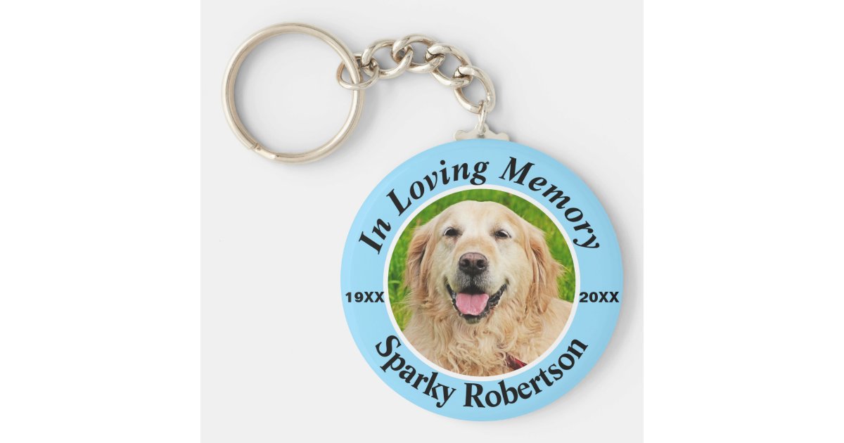 Custom Dog Memorial Blue Keychain | Zazzle.com
