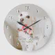 Custom Dog Pet Photo White Numbers Large Clock | Zazzle