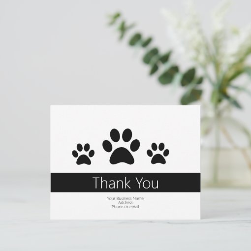 Custom Dog Pet Sitting Business Thank You Notes | Zazzle