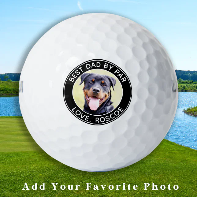 Custom DOG Photo Best DAD By Par Callaway Golf Balls | Zazzle