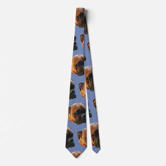 Custom Dog Photo Boxer Puppy Custom Color Neck Tie | Zazzle