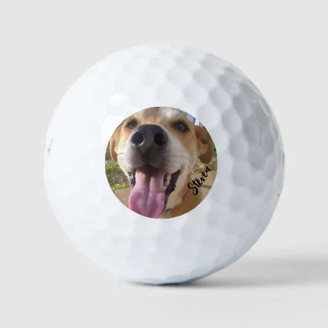 Custom Dog Photo Cute Personalized Golf Balls | Zazzle