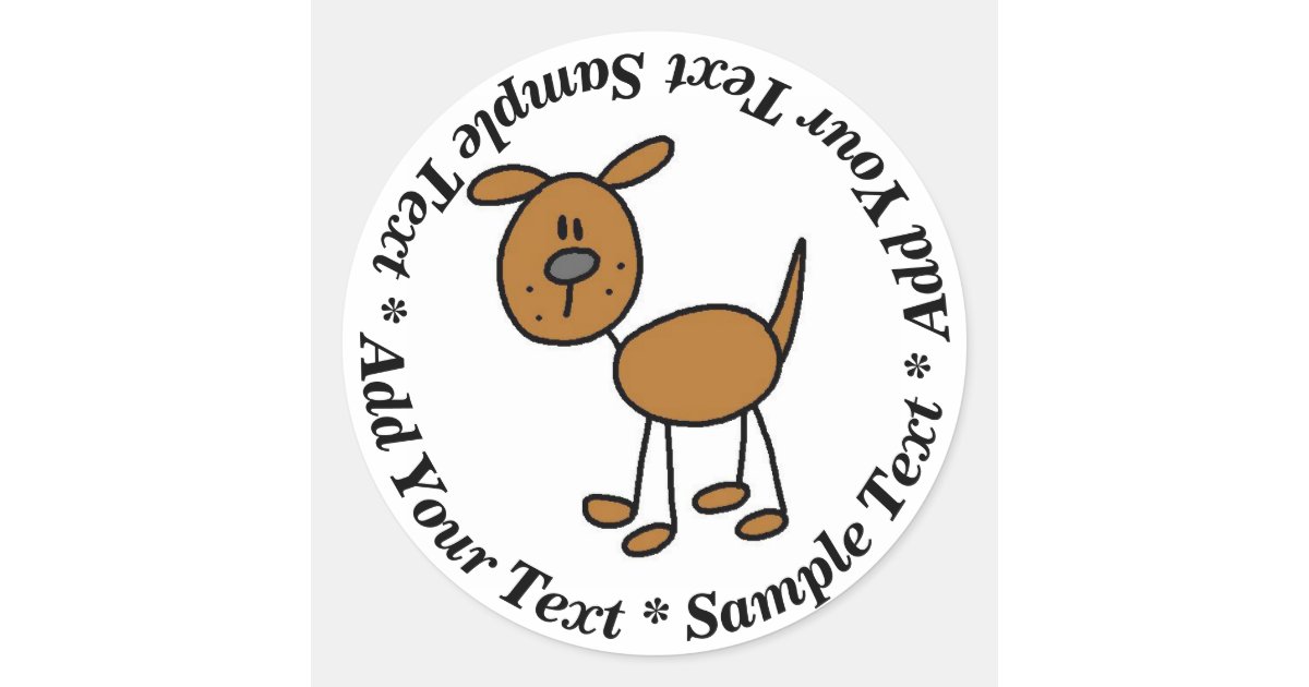 Custom Dog Stick Figure Sticker | Zazzle