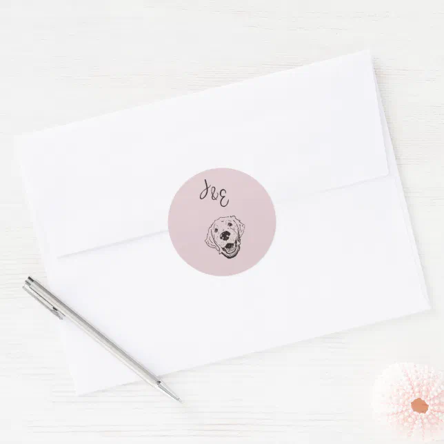 Custom Dog Sticker for Wedding | Zazzle