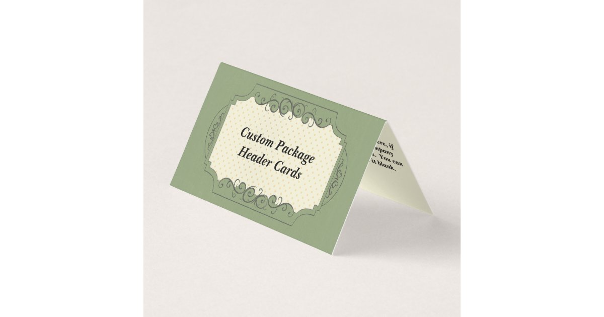 Custom Dot Folded Display Hang Package Header Card | Zazzle