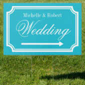 Custom double sided directional wedding yard sign | Zazzle