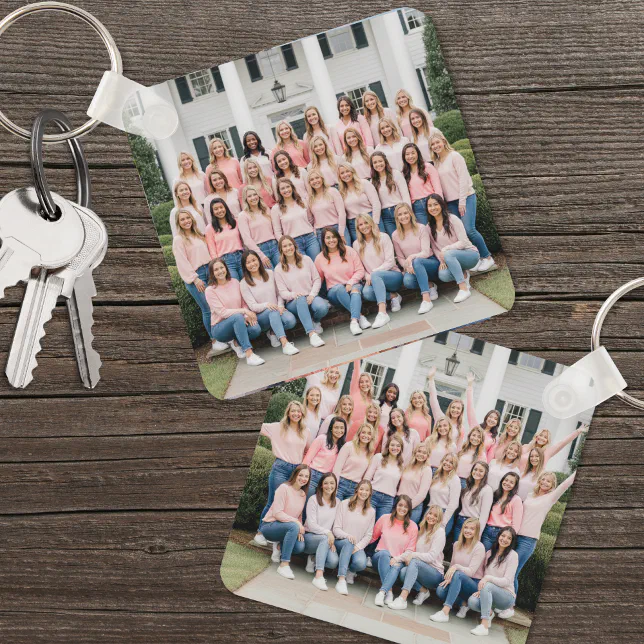 Custom Double Sided Two Photo Keychain | Zazzle