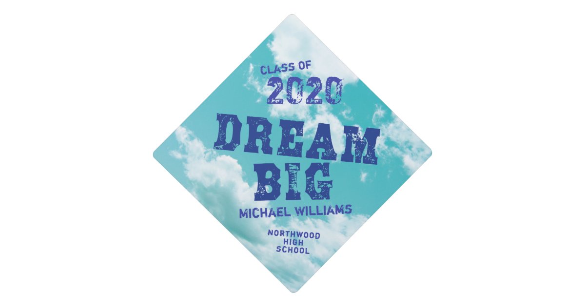 Custom Dream Big Graduation Cap Topper | Zazzle