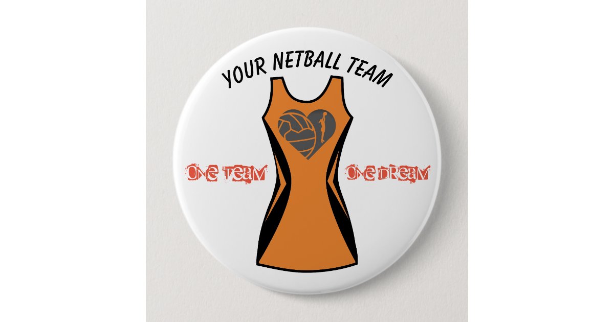 Custom Dress Colour Personalised Netball badge Button | Zazzle