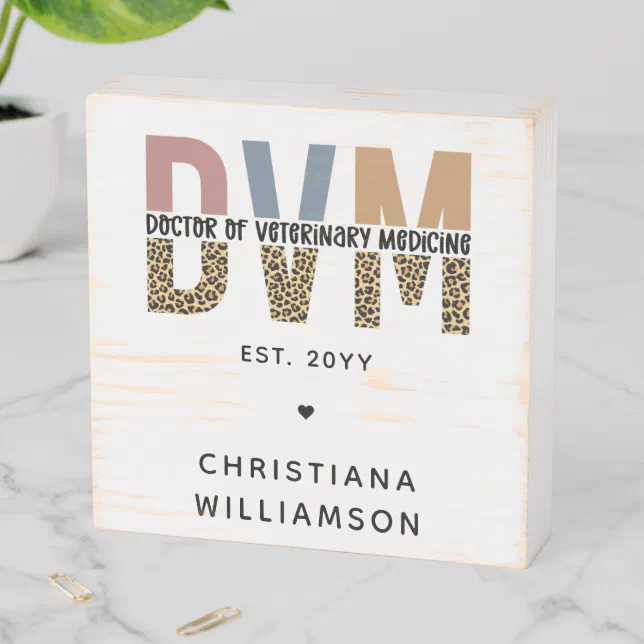 Custom DVM Doctor of Veterinary Medicine Gifts Wooden Box Sign | Zazzle